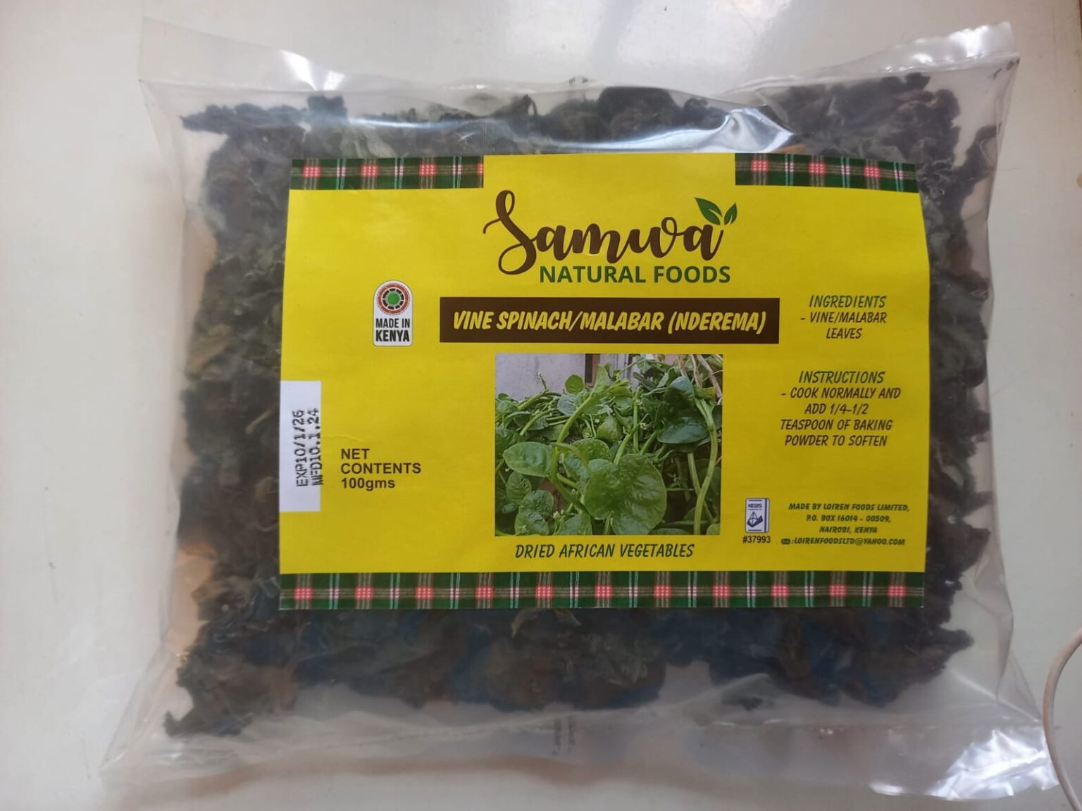 Dried Nderema (Vine Spinach/Malabar) – Samwa Natural Foods